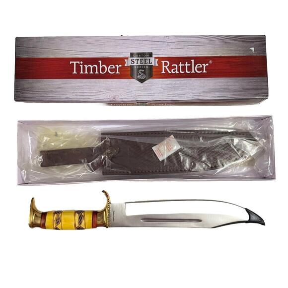 Other | Timber Rattler Tr137 Bowie Knife Sheath Large 16 12 Bone Fixed ...